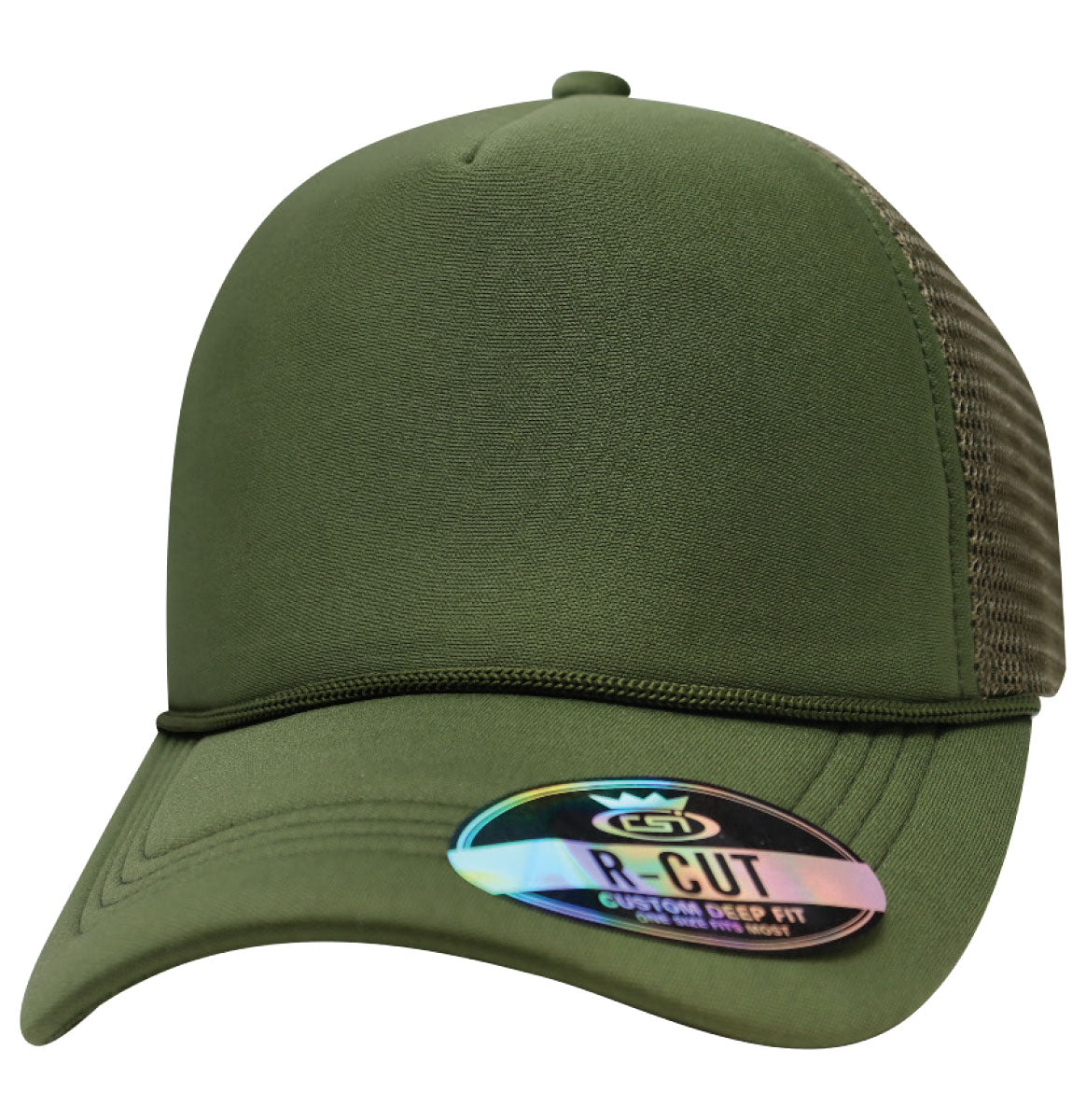 57SSR Polyfoam Front Mesh Back with Rope Blank Cap - Olive – Capsmith Inc