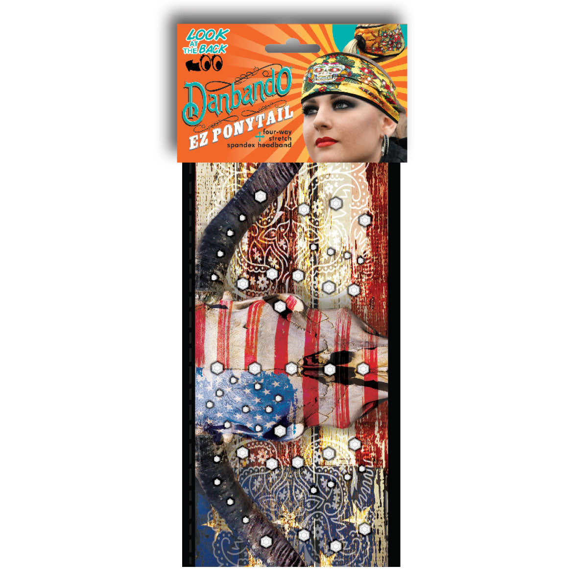 Danbando EZ Ponytail: American Western Skull w/Rhinestones – Capsmith Inc