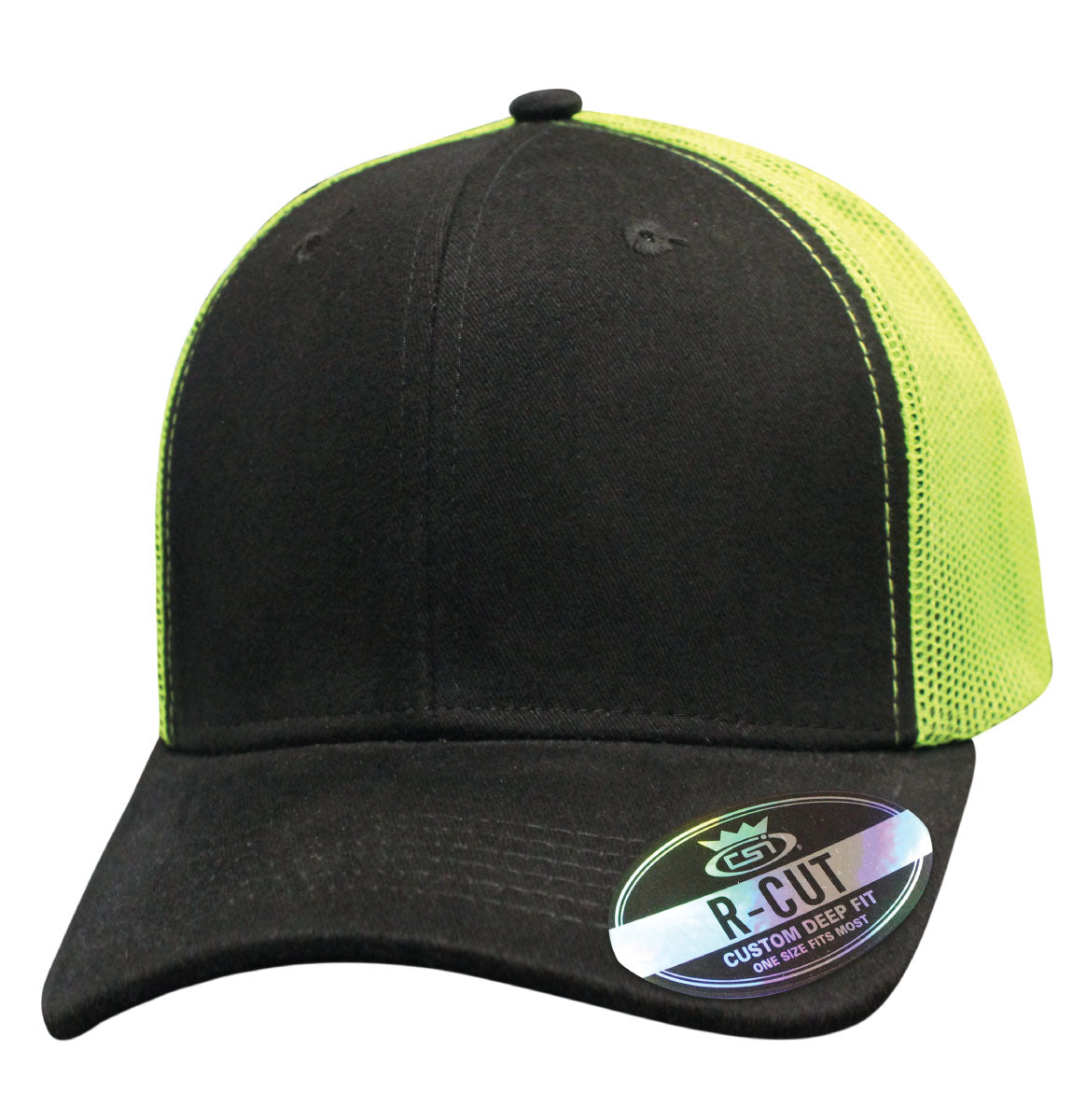 35RCT Reinforced Front Mesh Back Blank Cap - Black / Green – Capsmith Inc
