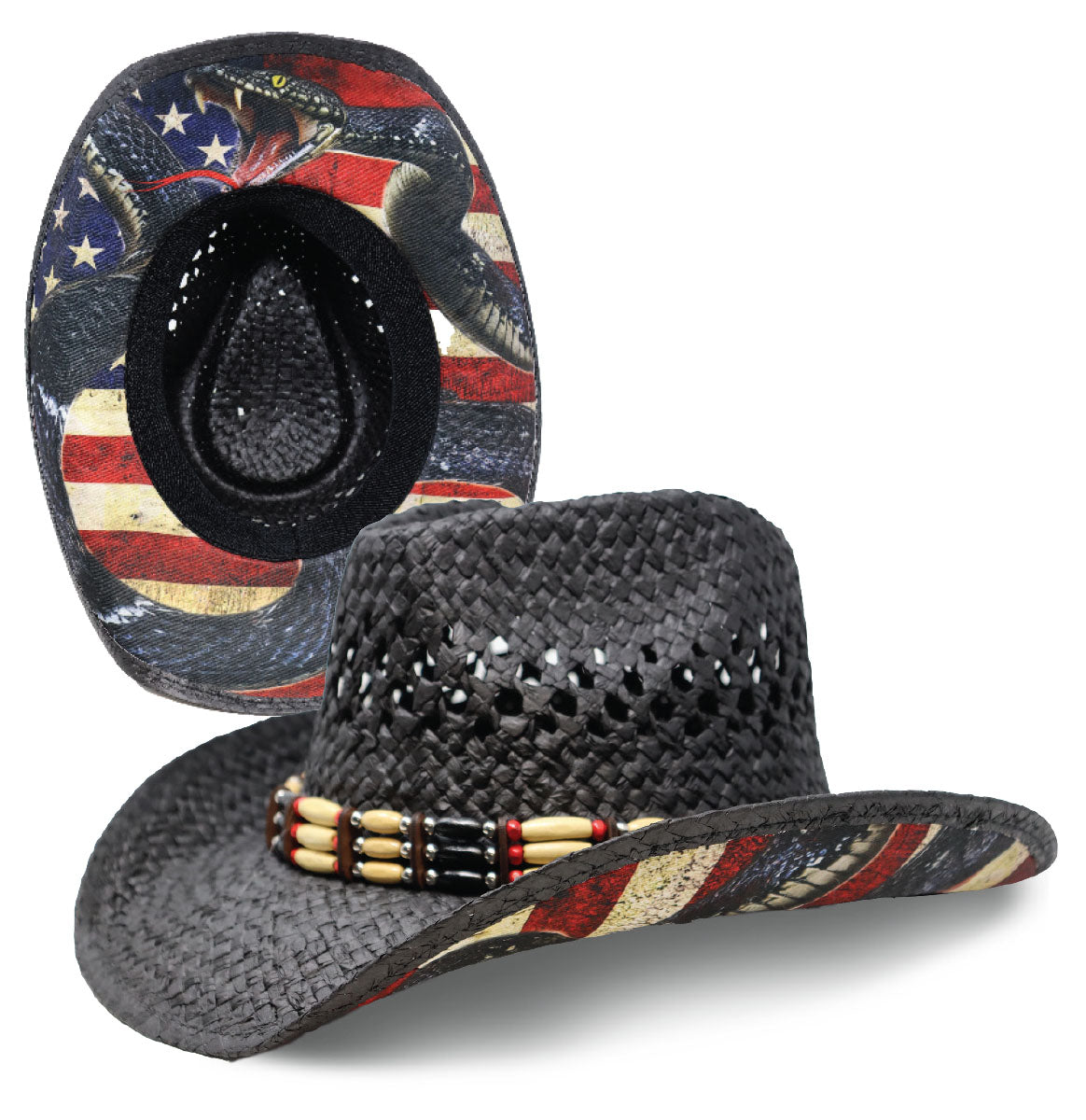 Cowboy Sublimation Straw: Snake Attack Black – Capsmith Inc