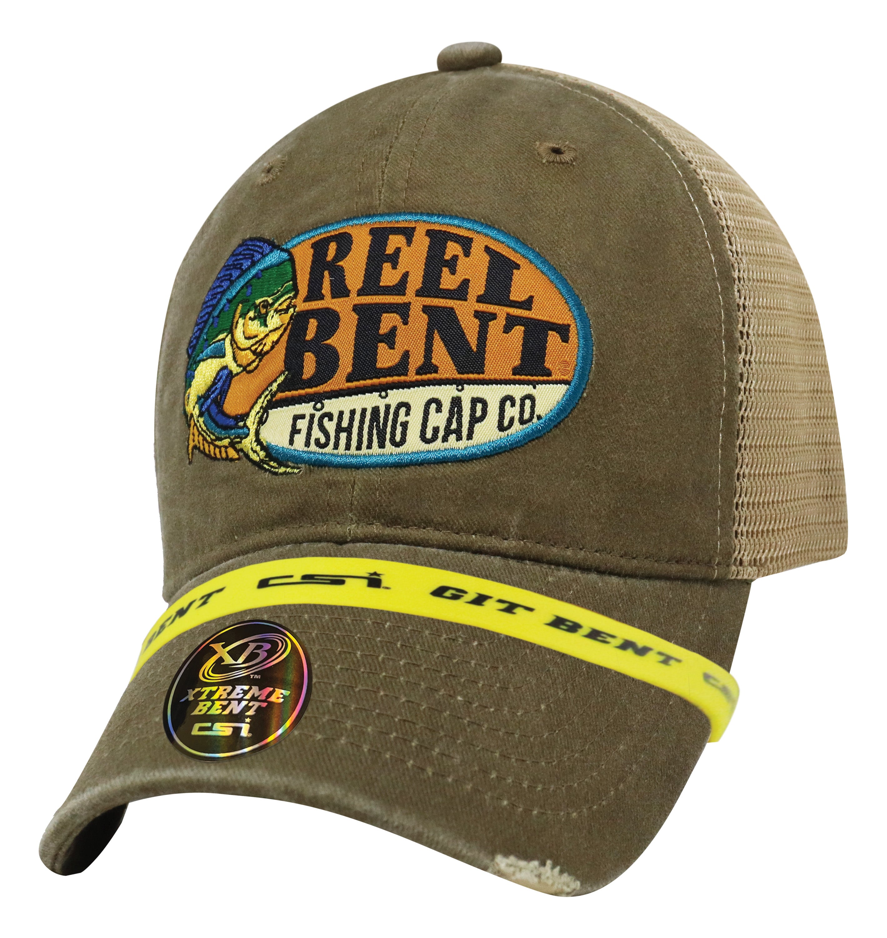 Xtreme Bent: Retro Fish Dolphin Sage / Khaki – Capsmith Inc