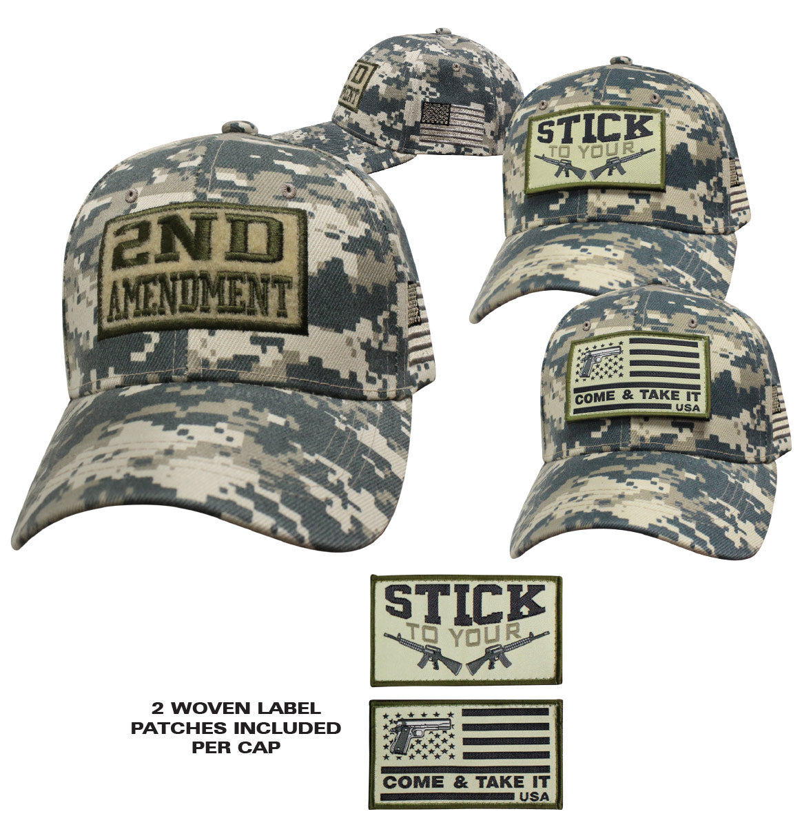 Digital Camo 2nd Amendment Removeable Patch Cap – Capsmith Inc